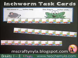 Inchworm Task Cards - Worksheet - and Rulers | Teaching Resources