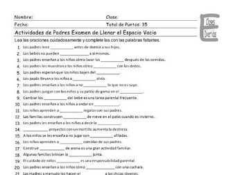 Parenting Activities Spanish 4 Worksheet-2 Game-1 Exam Bundle ...