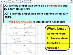 MISSING ANGLES - straight line - on a point - whole turn- ks2 year 5 ...