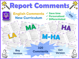 English Report Comments | Teaching Resources