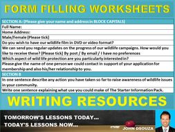 FORM FILLING: WORKSHEETS WITH ANSWERS | Teaching Resources
