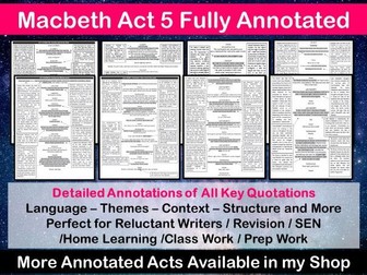 Macbeth Fully Annotated | Teaching Resources