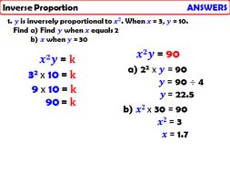 Algebraic Proportion: Using Inversely Proportional Relationships ...