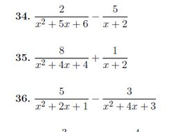 Adding And Subtracting Algebraic Fractions Worksheet - Printable Sheet Education