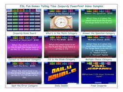 Telling Time Jeopardy PowerPoint Game | Teaching Resources