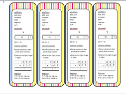 Addition and Subtraction Bookmark | Teaching Resources