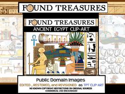 Found Treasures: Ancient Egypt ClipArt-50 Pieces!Restored Public Domain ...