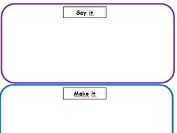 Say it, make it, write it | Teaching Resources