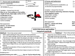 GCSE 9-1 Physics FORCES and MOTION revision mats (P8-10, with answers) | Teaching Resources
