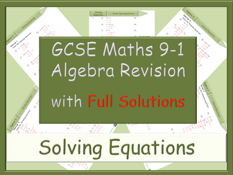BUNDLE - GCSE algebra revision 9-1 - with Full Solutions | Teaching ...