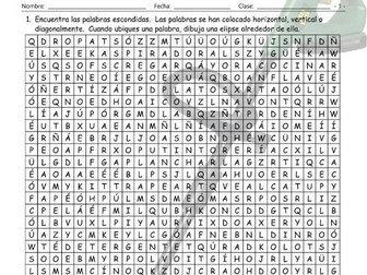 Household Chores and Cleaning Supplies Spanish 4 Worksheet-2 Game-1 ...