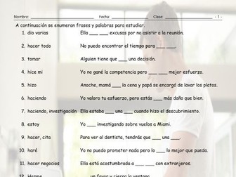 Verb Hacer Spanish 4 Worksheet-2 Game-1 Exam Bundle | Teaching Resources