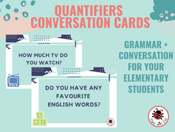 ESL Conversation Cards - Quantifiers - Elementary (much/many/any/some ...