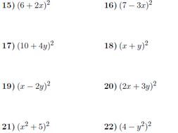 Perfect squares expansion worksheet (with solutions) | Teaching Resources