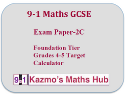9-1 Maths GCSE Exam Paper - 2C | Teaching Resources