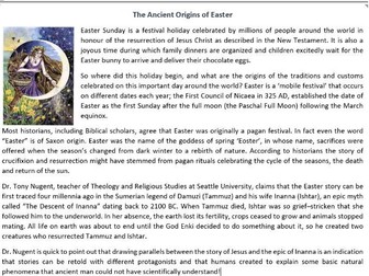 Easter Celebrations around the world - Reading Comprehension Worksheets ...