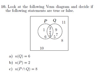 Sets and Venn diagrams worksheets (with solutions) | Teaching Resources