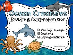 Ocean Creatures Reading Comprehension | Teaching Resources
