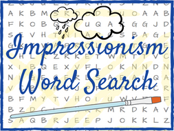 Impressionist Art Word Search - ideal for lesson starter, plenary ...