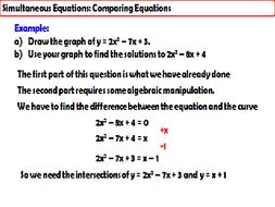 Non-Linear Simultaneous Equations: Graph | Teaching Resources