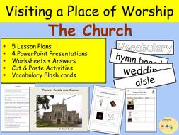 Christianity - Visiting a Place of Worship - Church, Flash cards ...