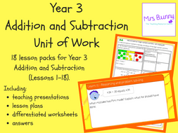 Year 3 Addition and Subtraction Unit Pack by MrsSBunny | Teaching Resources