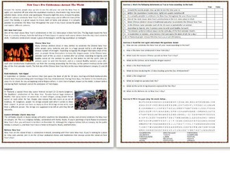 New Year - Reading Comprehension Worksheets (SAVE 60%) | Teaching Resources