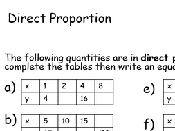 Direct Proportion Worksheet | Teaching Resources