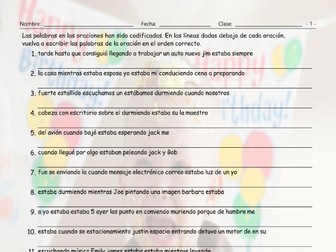 Past Continuous Tense Spanish 4 Worksheet-2 Game-1 Exam Bundle ...
