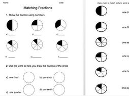 Fraction labelling, matching and drawing | Teaching Resources