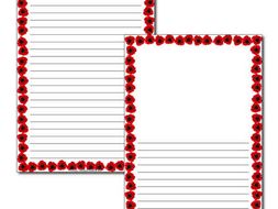 Poppy themed wide lined page border | Teaching Resources