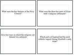 9-1 GCSE History - Early Elizabethan England - Blank Revision Flash ...