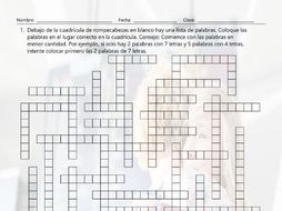 Masculine versus Feminine Regular Nouns Framework Puzzle Spanish ...