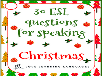 ESL - ELL Christmas, Winter and New Year's Speaking Games and ...