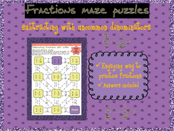 Subtracting fractions with uncommon denominators mazes | Teaching Resources