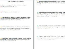 LCM and HCF worded problems worksheet with solutions - Edexcel ...