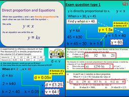 Direct and indirect proportion (Variation) for GCSE | Teaching Resources
