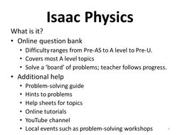 Isaac Physics - A Level Physics | Teaching Resources