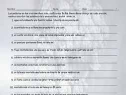 Geology and Planet Spanish Scrambled Sentences Worksheet | Teaching ...