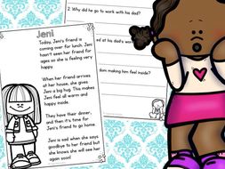 Feelings Reading Comprehension Passages and Questions | Teaching Resources