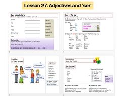 Lesson 26 Adjectives ser | Teaching Resources
