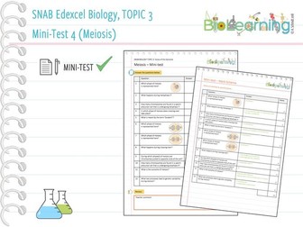 SNAB Biology Topic 3 - 16x Mini-tests | Teaching Resources