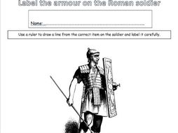 KS1 & 2 Ancient Romans. Set of 5 worksheets. Label the armour on the ...