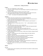 'Taming of the Shrew' by W. Shakespeare Revision Worksheet | Teaching ...