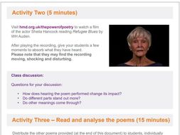 Holocaust Memorial Day Poetry Lesson KS4 & 5 | Teaching Resources
