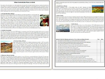 Interesting Countries & Places Around The World - Reading Comprehension ...