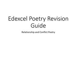 Edexcel Poetry Revision Guide | Teaching Resources