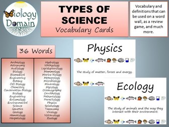 Life Science Biology Vocabulary Card Word Wall Bundle | Teaching Resources