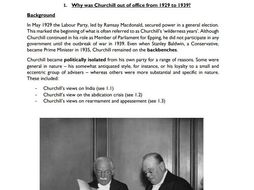 OCR A Level History: Churchill 1929-39 | Teaching Resources