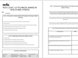 NCFE LEVEL 1/2 HEALTH & FITNESS UNIT 1 & Unit 2 TITLE PAGES | Teaching ...
